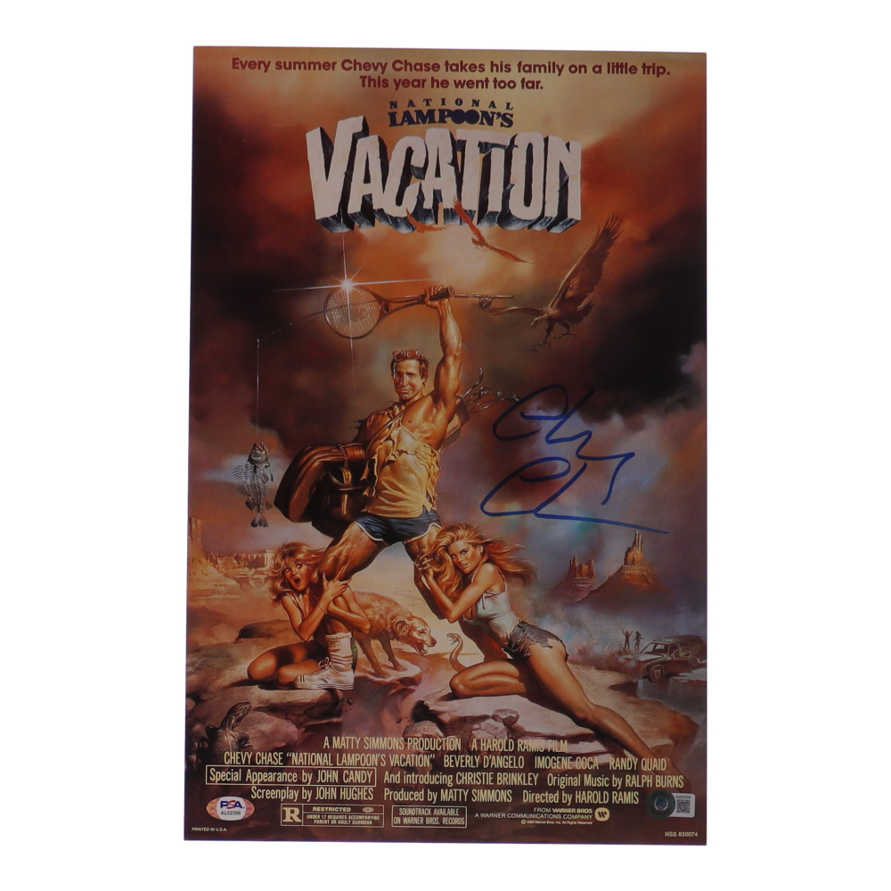 Chevy Chase Signed "National Lampoon's Vacation" 11x17 Poster (PSA ...