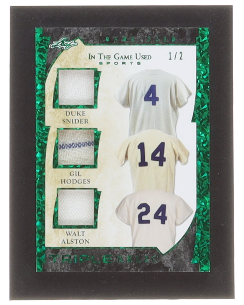 Duke Snider / Gil Hodges / Walt Alston 2022 Leaf Triple Relic ITG Used ...