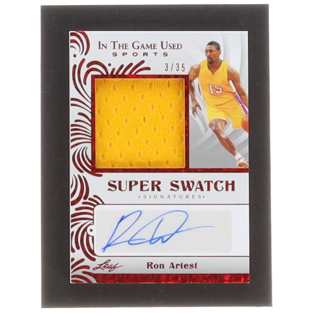 Ron Artest 2022 Leaf ITG Used Super Swatch Signatures Red #SS25 #3/35 ...
