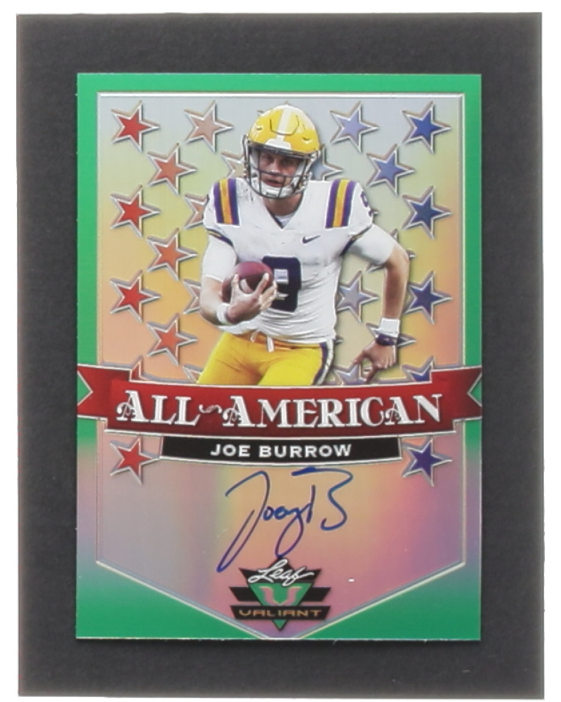Joe Burrow 2020 Leaf Valiant All American Green #AAJB1 #27/75 RC ...