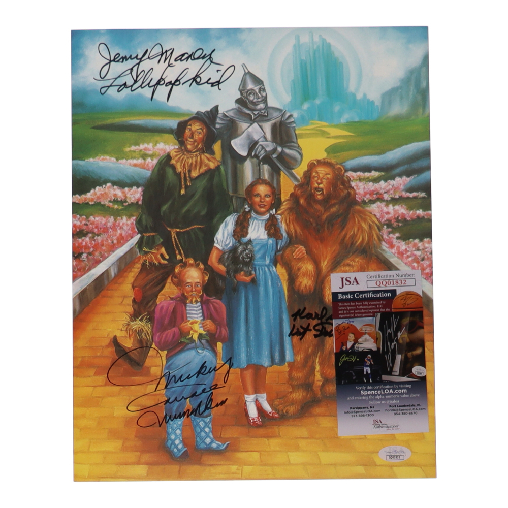Jerry Maren, Karl Slover & Mickey Carroll Signed "Wizard of Oz" 11x14 ...