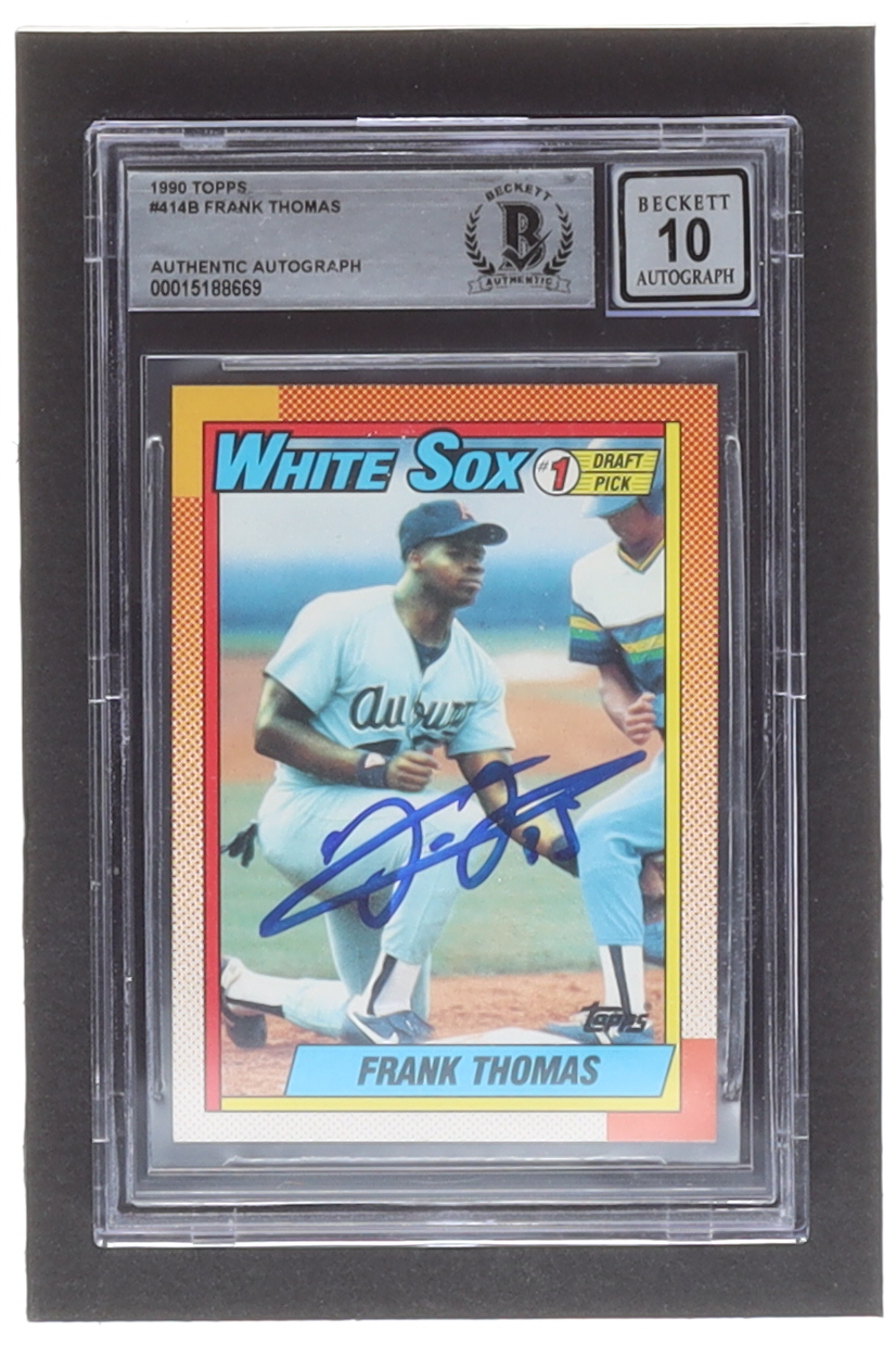 Frank Thomas Signed 1990 Topps #414B RC (BGS | Autograph Graded BGS 10 ...