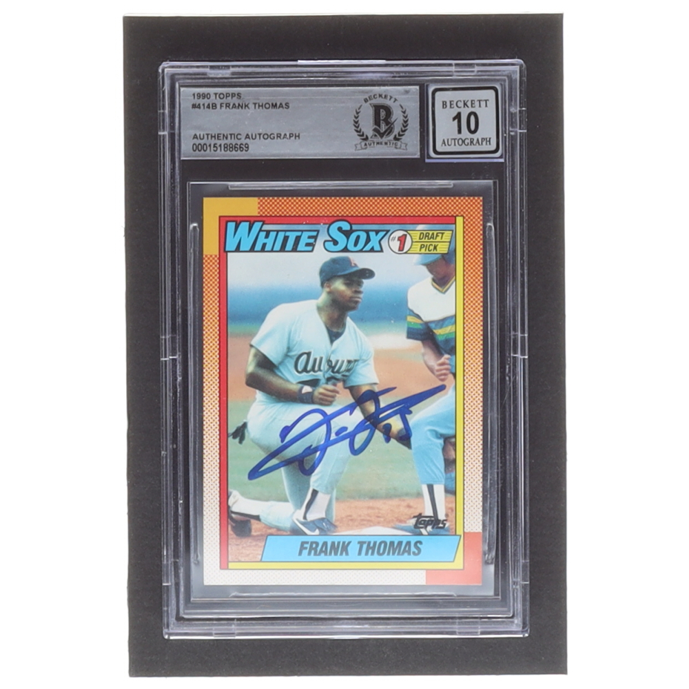 Frank Thomas Signed 1990 Topps #414B RC (BGS | Autograph Graded BGS 10 ...