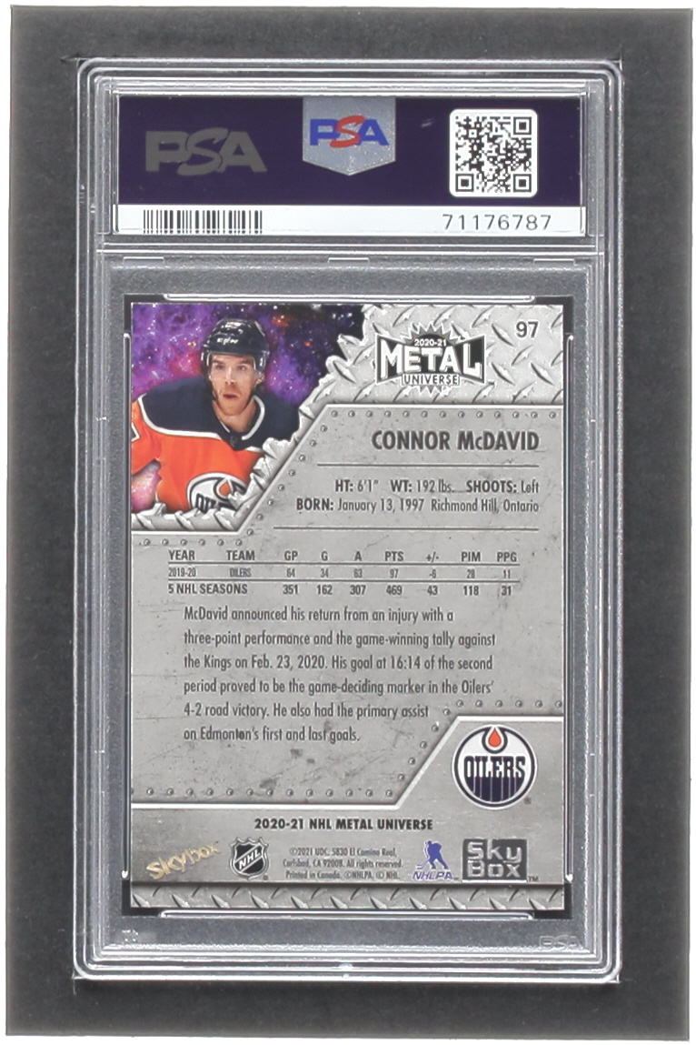 Connor McDavid 2020-21 Metal Universe Spectrum #97 (PSA 9) | Pristine ...