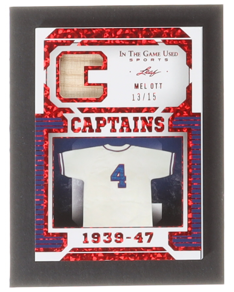 Mel Ott 2022 Leaf ITG Used Sports Captains Red Cracked Ice #C18 Bat #13 ...