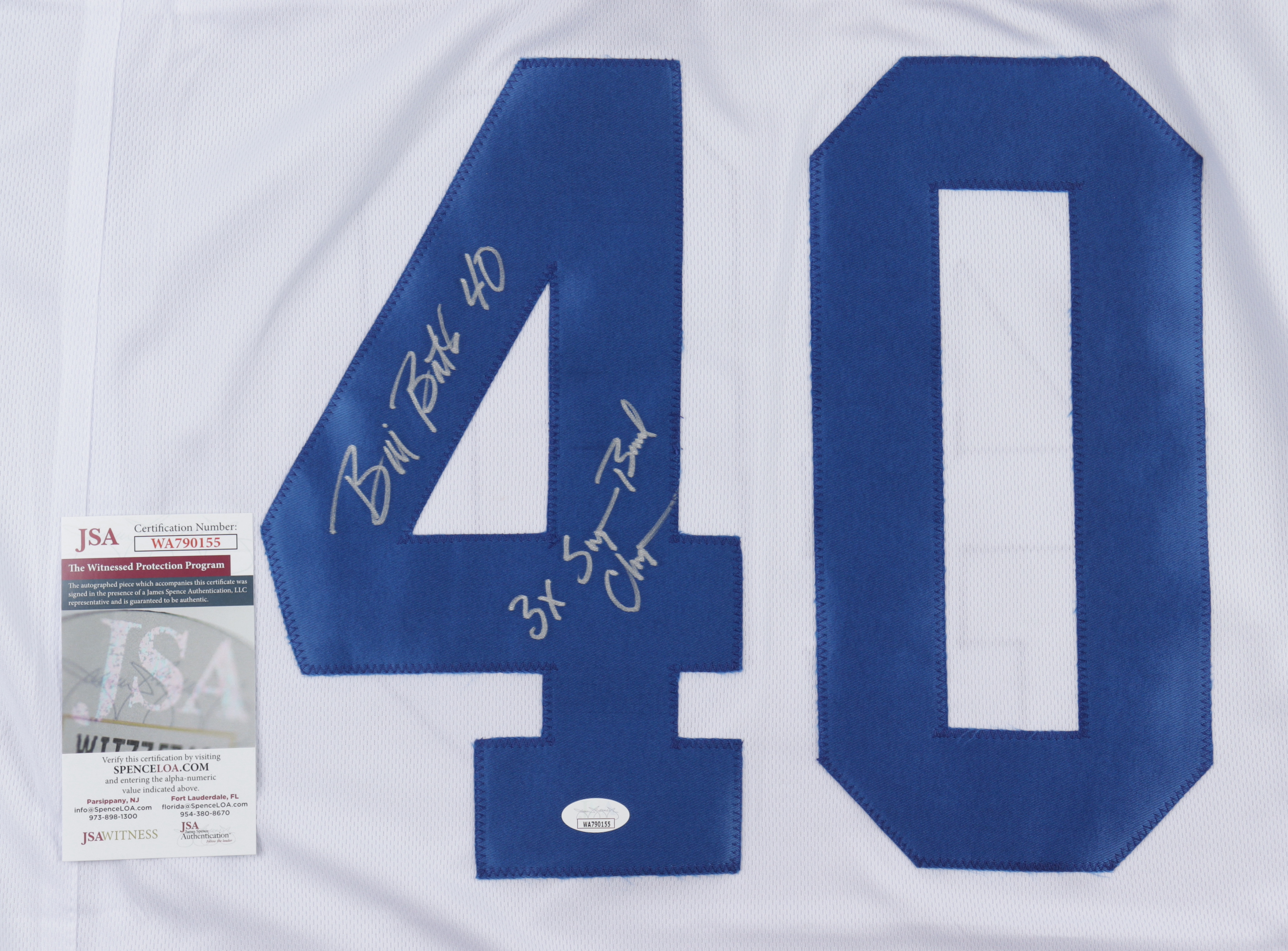 Bill Bates Signed Jersey Inscribed "3x Super Bowl Champ" (JSA ...