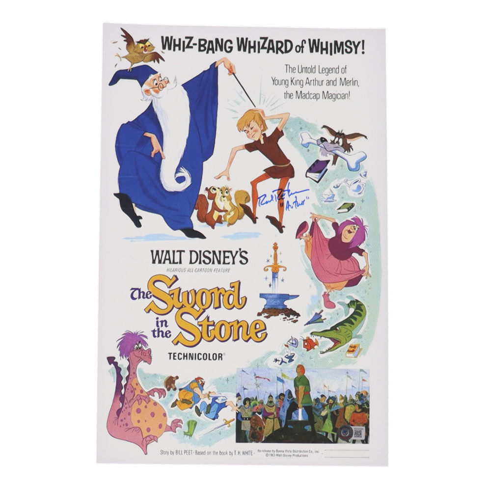 Richard Reitherman Signed "The Sword in the Stone" 11x17 Photo Inscribed "Arthur" (Beckett ...