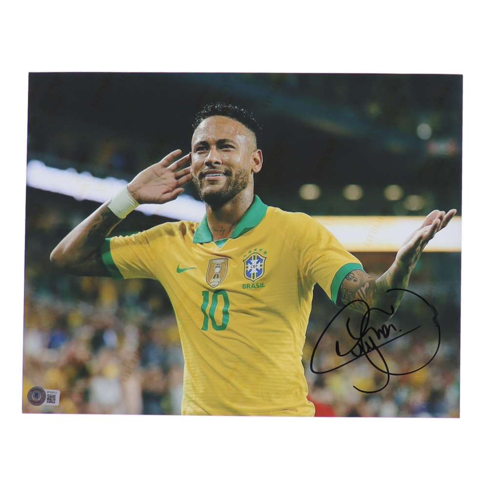 Neymar Signed Team Brazil 11x14 Photo (Beckett) | Pristine Auction