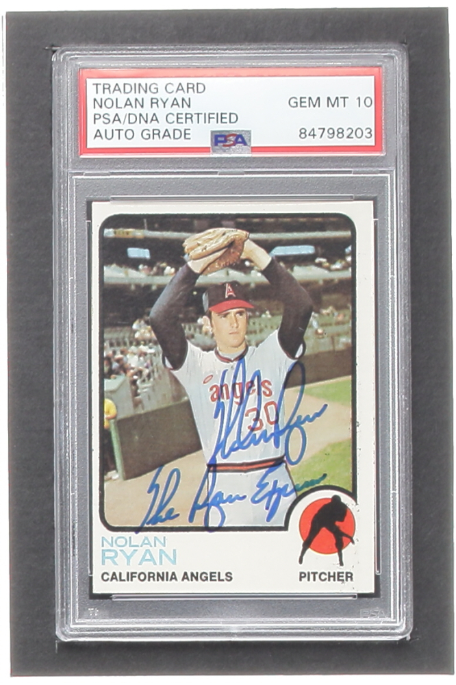 Nolan Ryan Signed 1973 Topps #220 Inscribed "The Ryan Express" (PSA ...