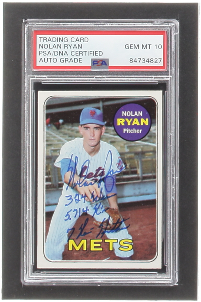 Nolan Ryan Signed 1969 Topps #533 With Multiple Inscriptions (PSA ...