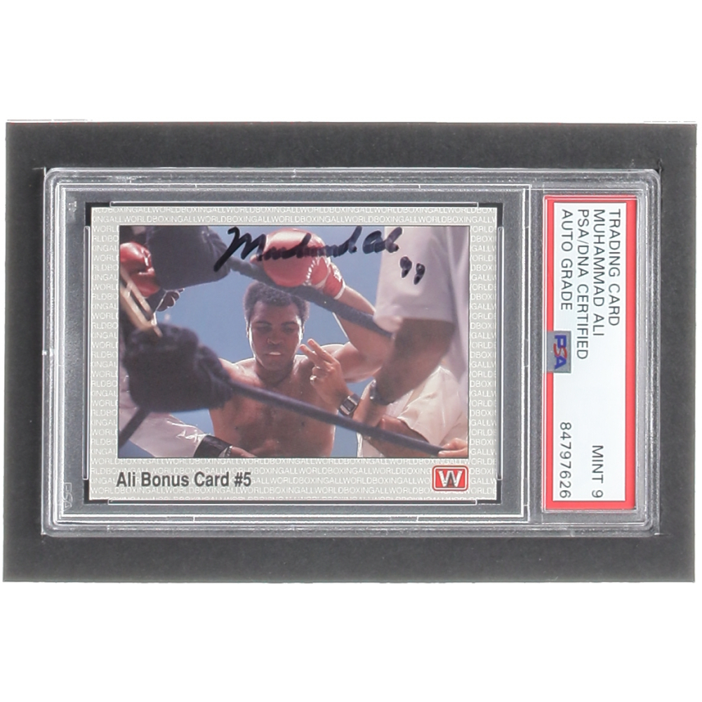 Muhammad Ali Signed 1991 All World #36 Ali Bonus Card #5 (PSA ...