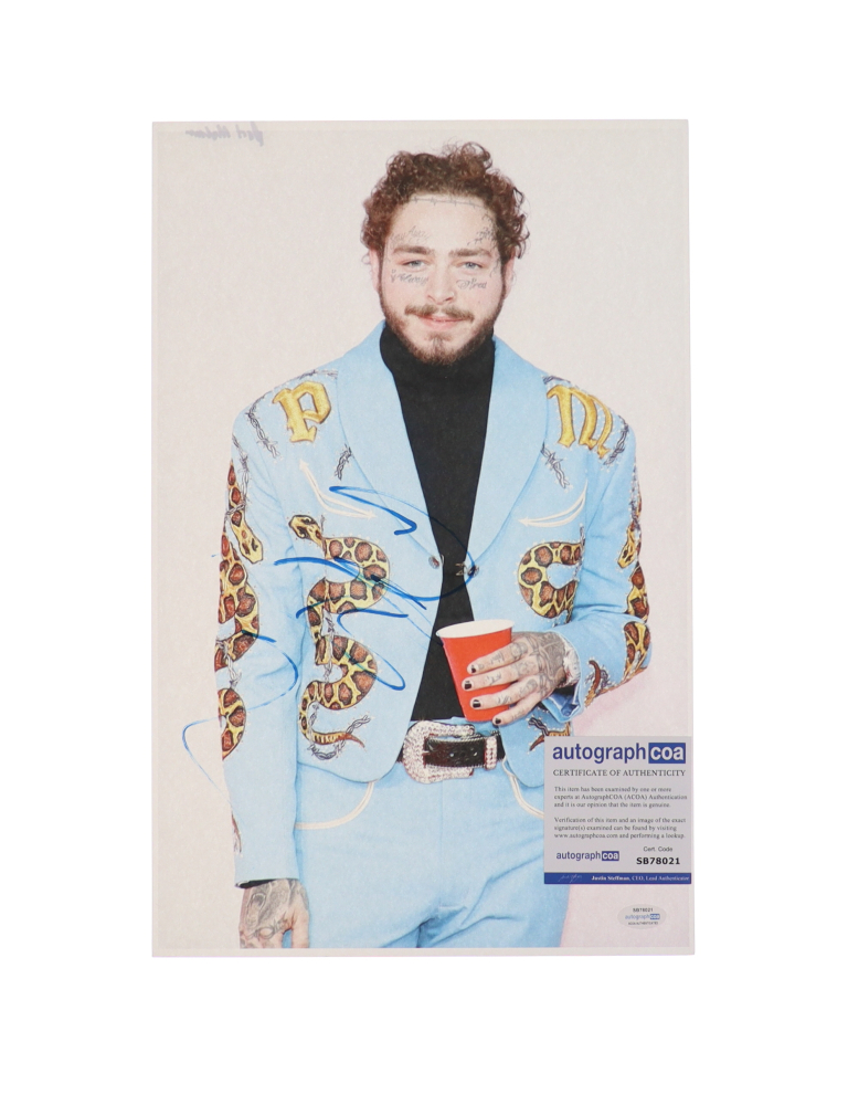 Post Malone Signed 11x17 Photo (AutographCOA) | Pristine Auction