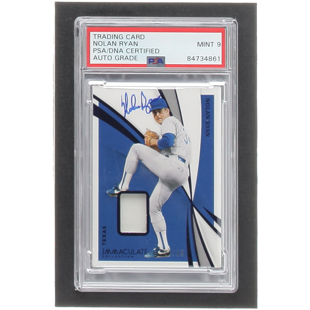 Nolan Ryan Signed 2021 Immaculate Collection Blue #48 #7/15 (PSA ...