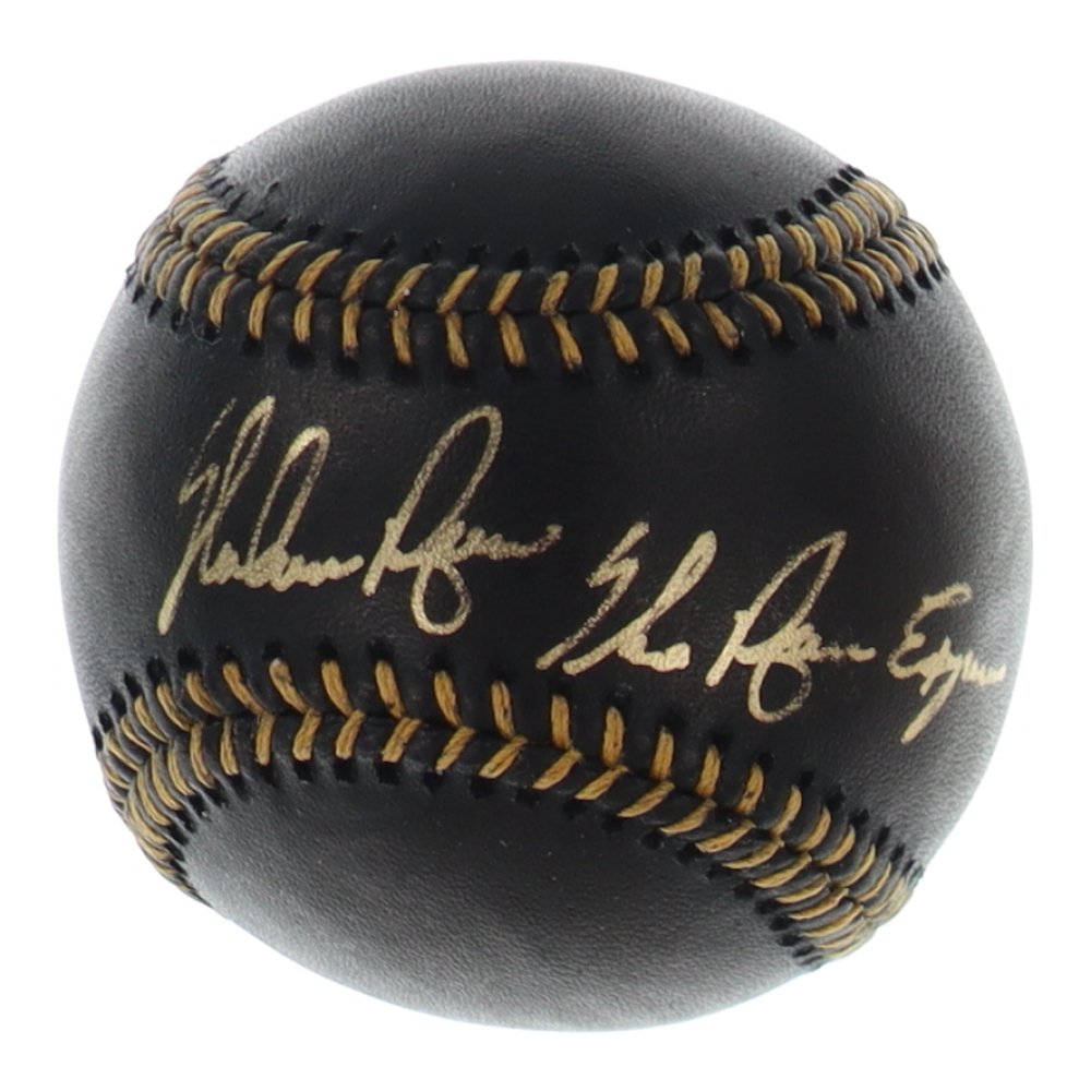 Nolan Ryan Signed OML Black Leather Baseball Inscribed "The Ryan ...