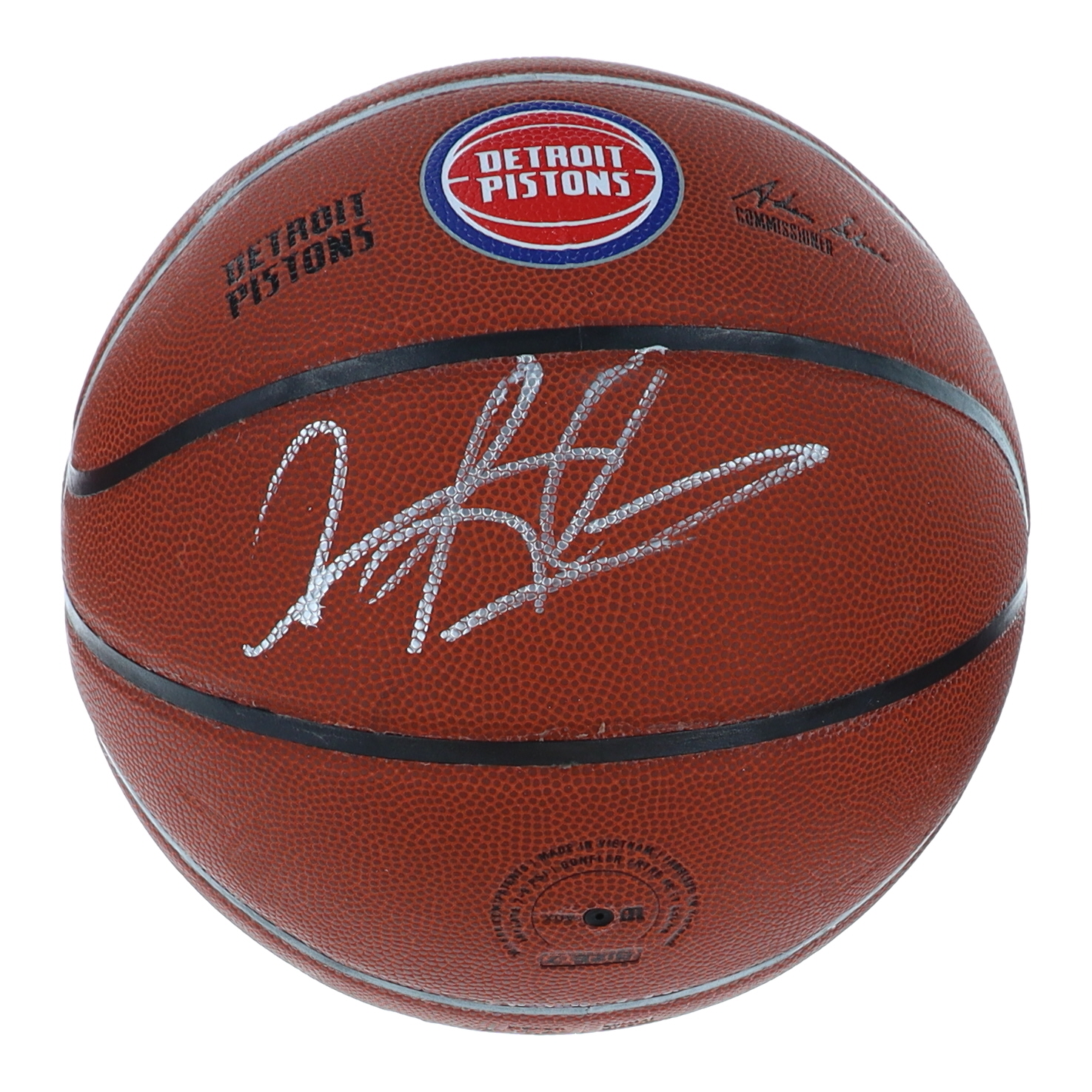 Dennis Rodman Signed Pistons Logo NBA Basketball (Schwartz) | Pristine Auction