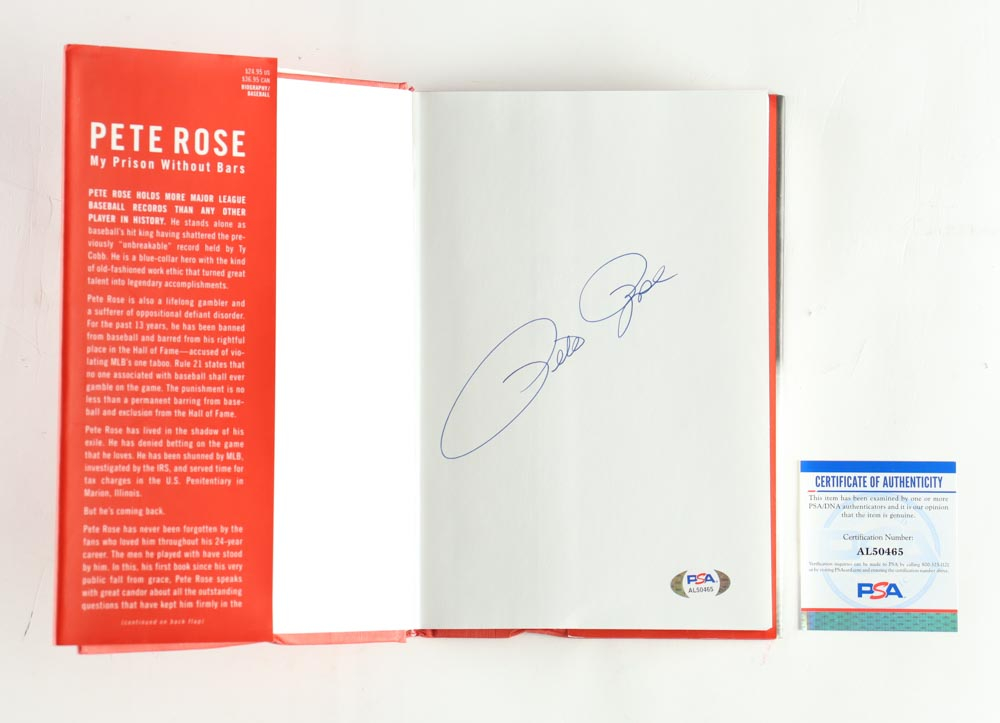Pete Rose Signed "My Prison Without Bars" Hardcover Book (PSA ...