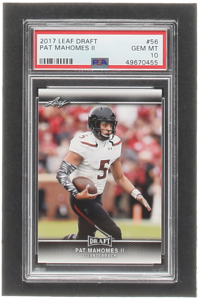 Patrick Mahomes II 2017 Leaf Draft #56 RC (PSA 10) | Pristine Auction