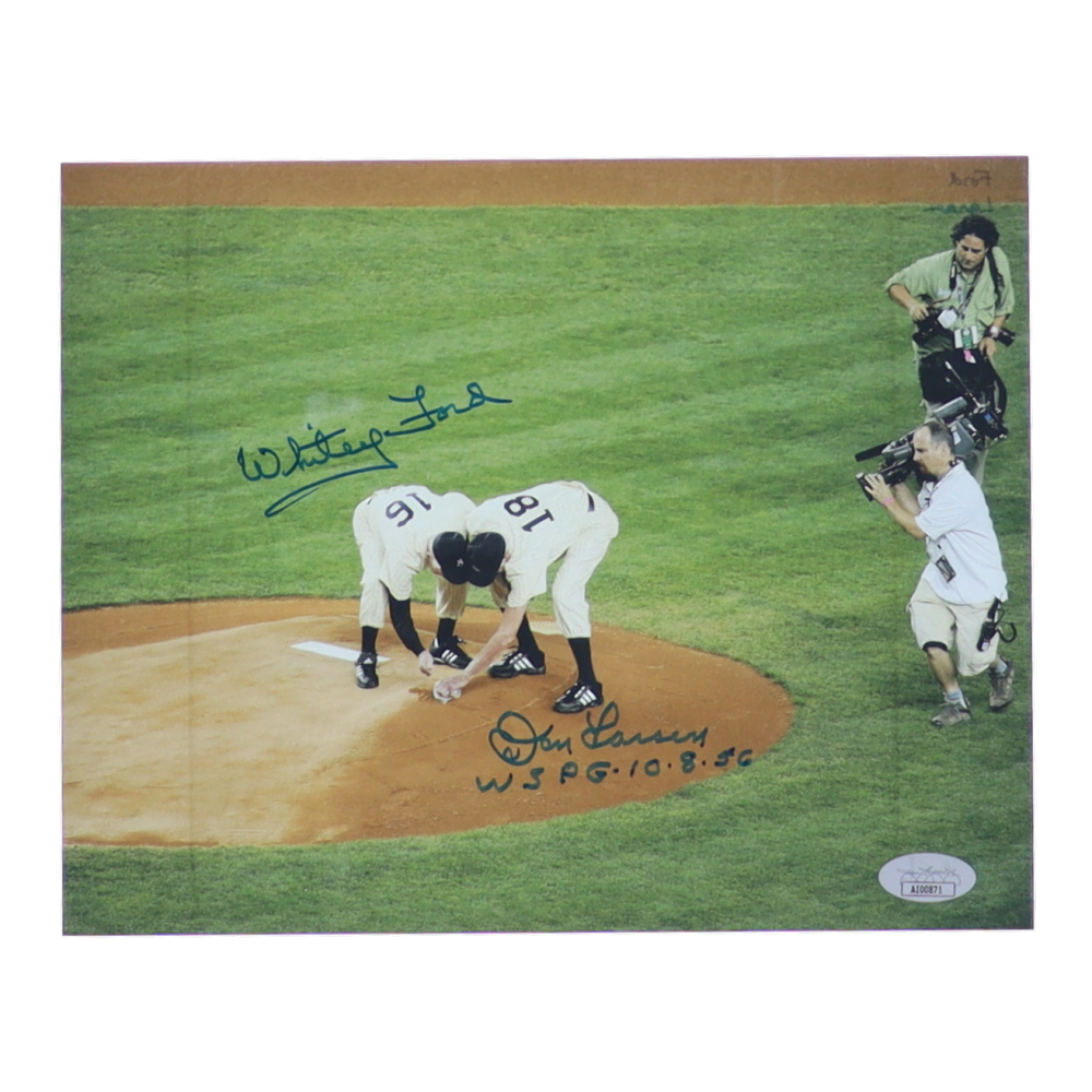 Whitey Ford & Don Larsen Signed Yankees 8x10 Photo Inscribed "WS PG 10 ...