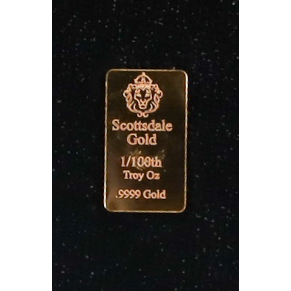 Scottsdale Gold 1/100 Troy Oz .9999 Fine Gold Bullion Bar | Pristine ...