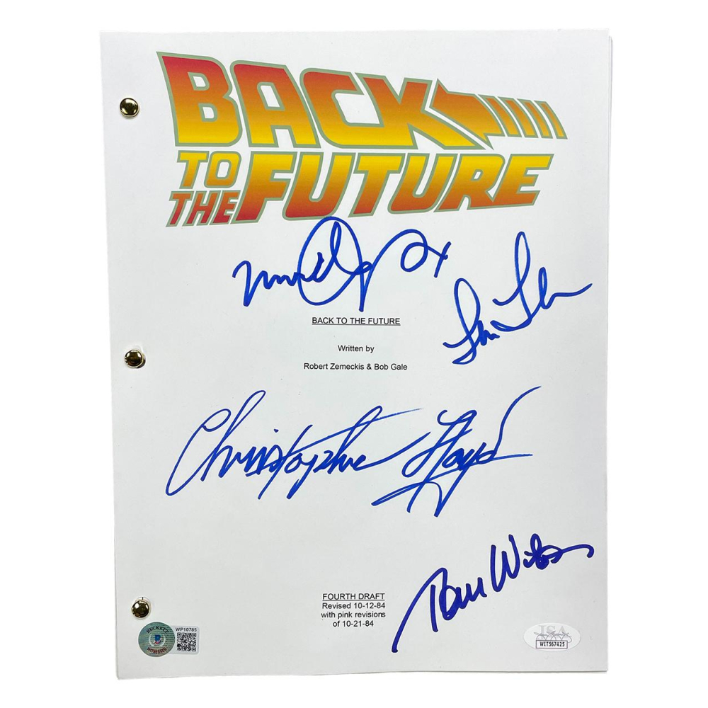 Back to the Future Cast Signed Movie Script with Michael J. Fox, Christopher Lloyd (JSA ...