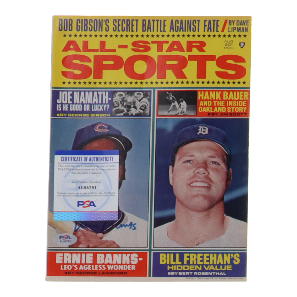 Ernie Banks Signed 1969 All Star Magazine (PSA) | Pristine Auction