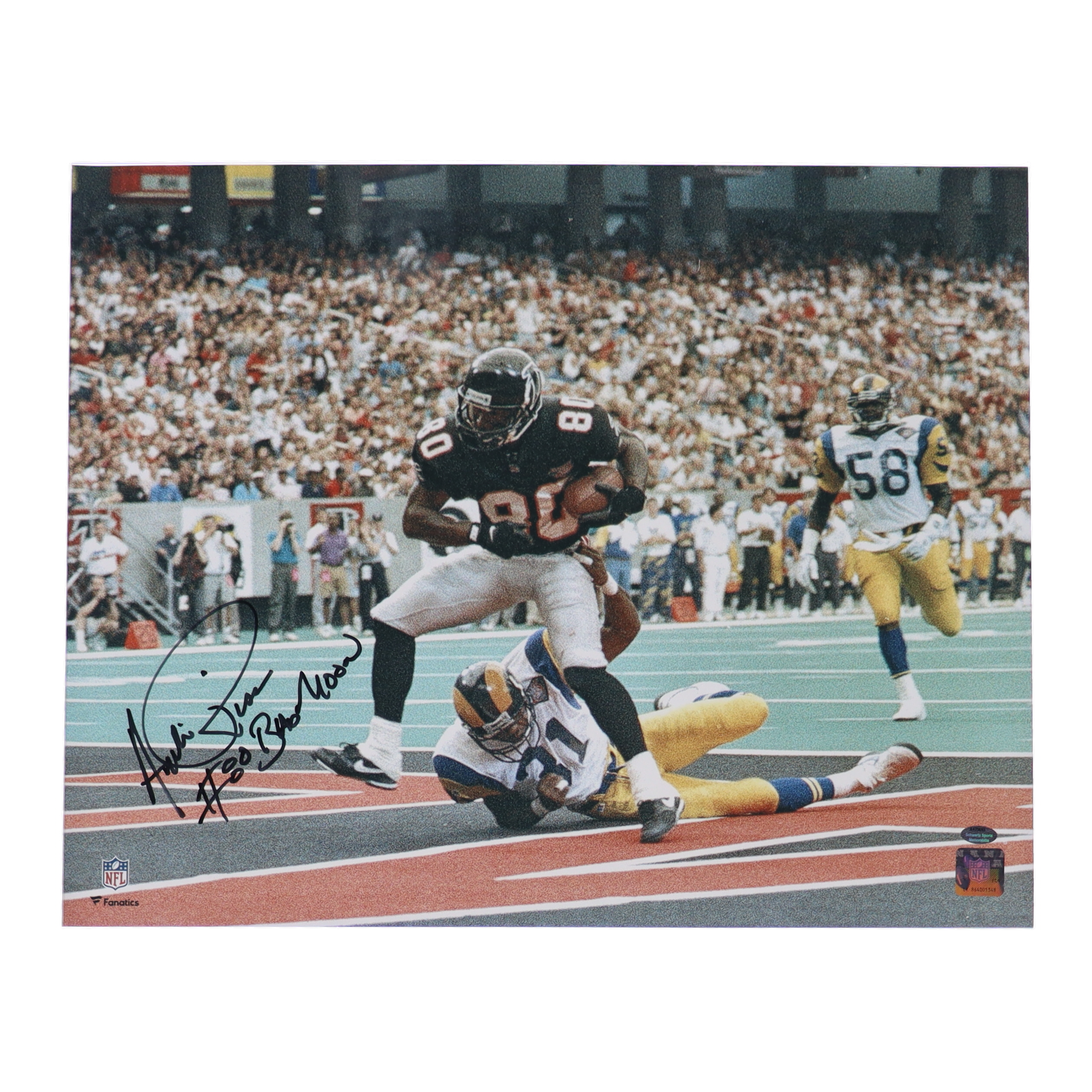Andre Rison Signed Falcons 16x20 Photo Inscribed "Bad Moon" (Schwartz ...