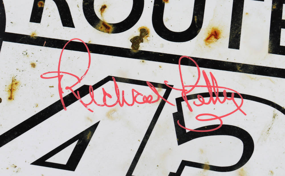Richard Petty Signed 15" Route 43 Metal Sign (PA COA) | Pristine Auction