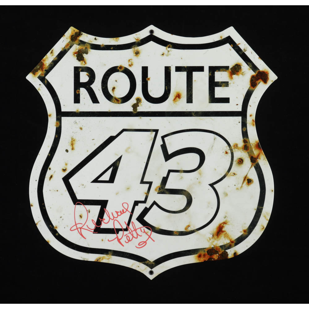 Richard Petty Signed 15" Route 43 Metal Sign (PA COA) | Pristine Auction