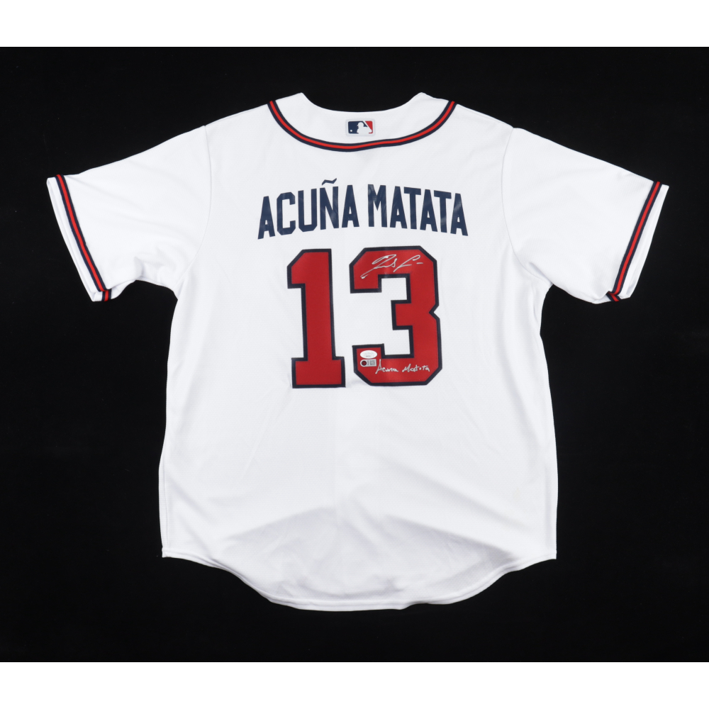 Ronald Acuna Jr. Signed Braves Jersey Inscribed "Acuna Matata" (JSA ...