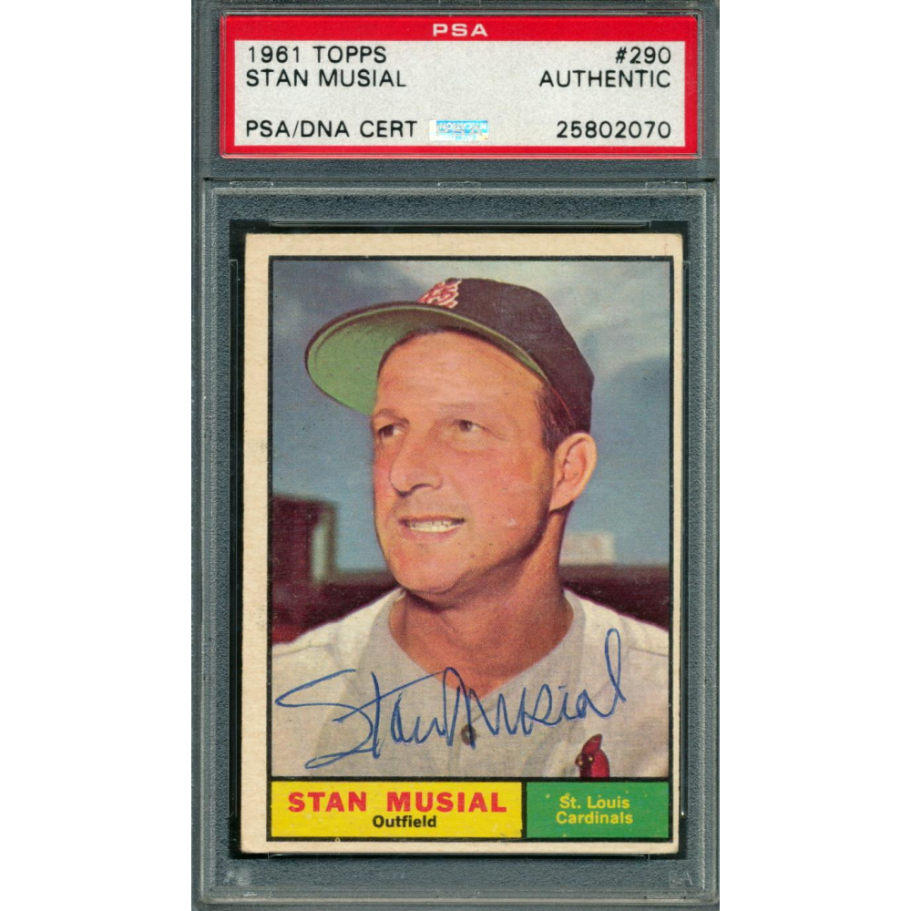 Stan Musial Signed 1961 Topps #290 (PSA) | Pristine Auction