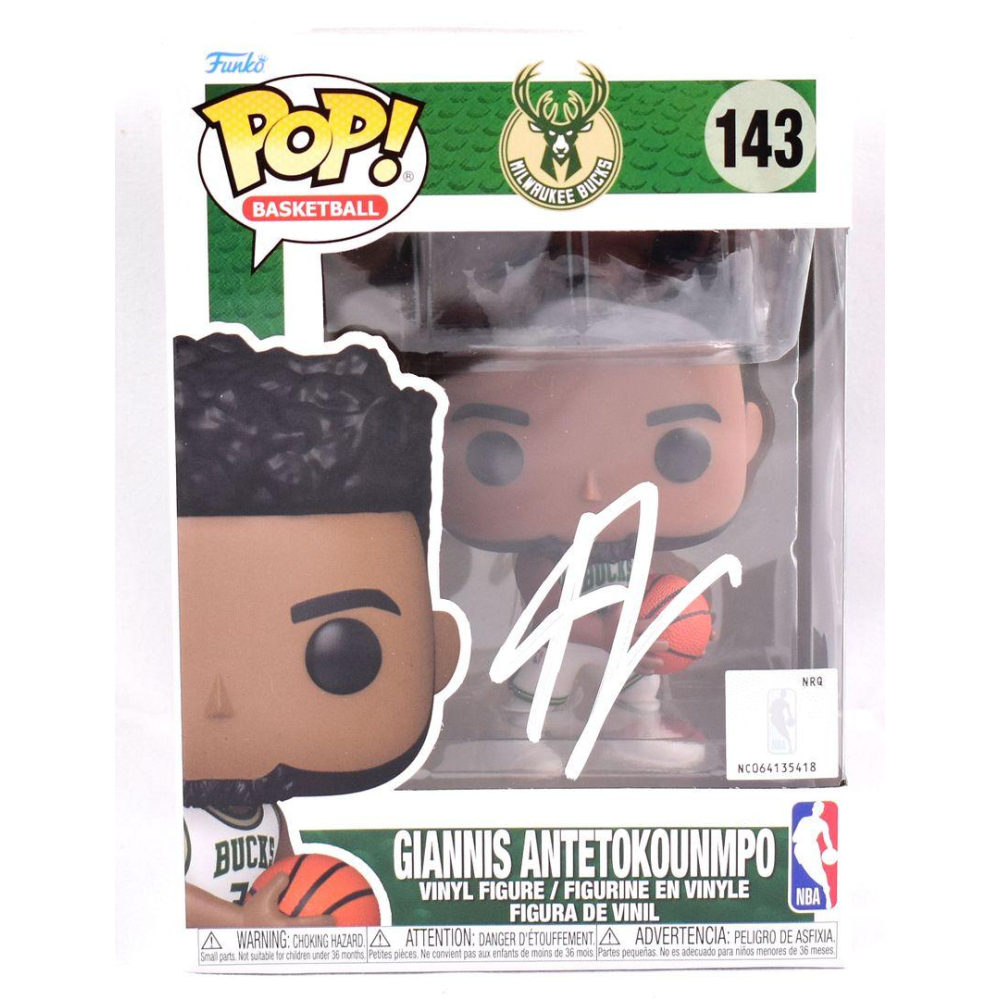 Giannis Antetokounmpo Signed Milwaukee Bucks Funko Pop! #143 (Beckett ...