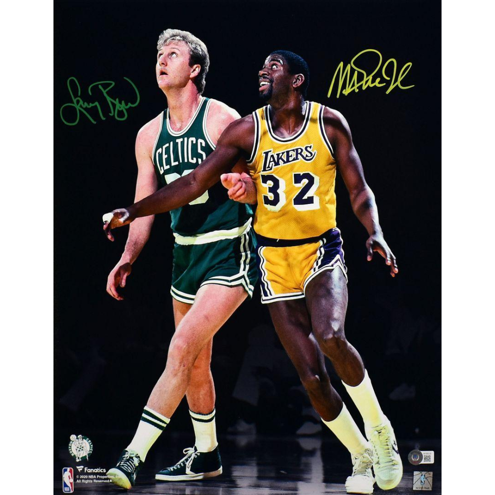 Larry Bird & Magic Johnson Signed 16x20 (Beckett) | Pristine Auction