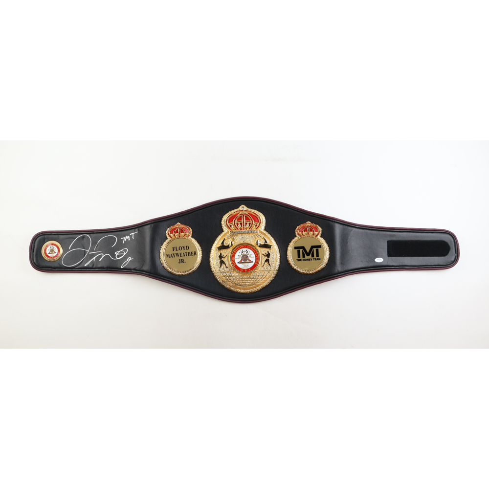 Floyd Mayweather Jr. Signed WBA Championship Belt Inscribed "TMT" (PSA ...