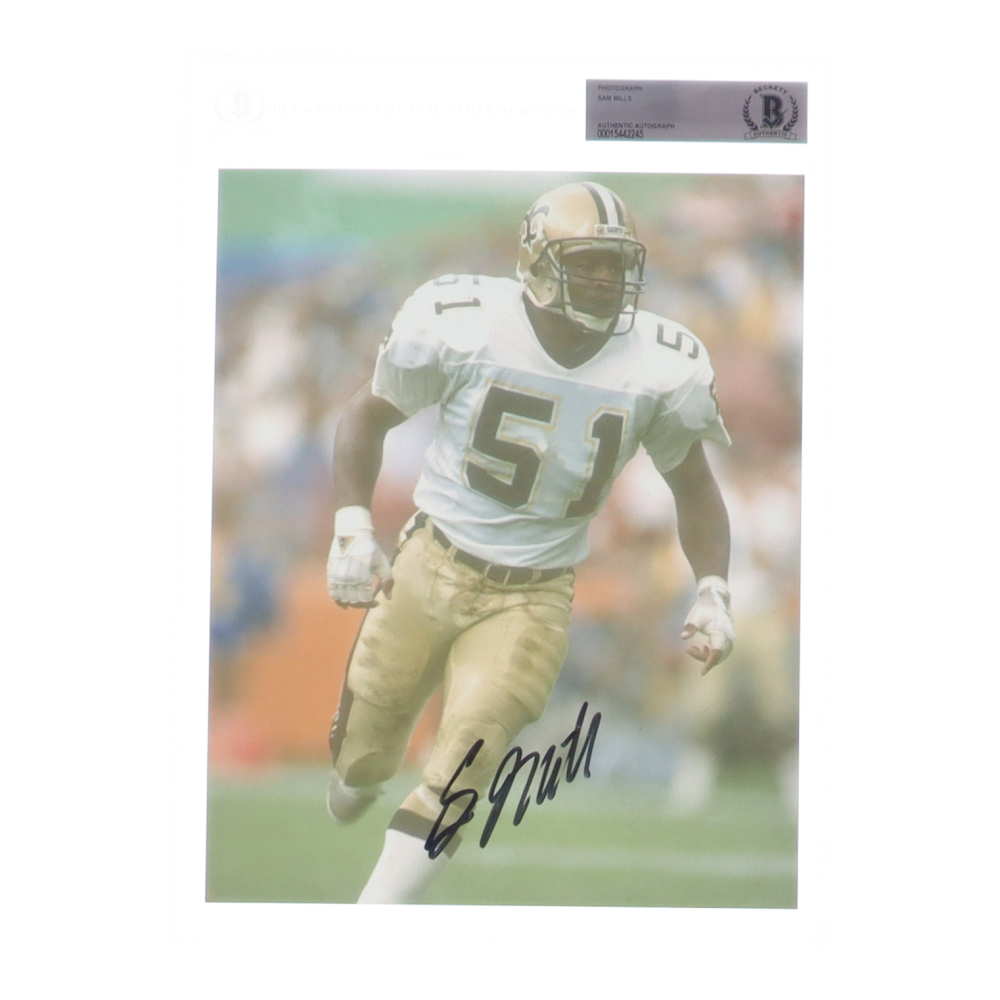 Sam Mills Signed 8x10 Photo (BGS) | Pristine Auction