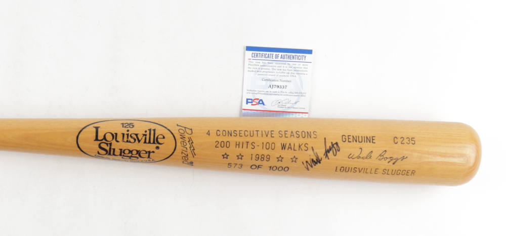 Wade Boggs Signed Louisville Slugger Career Stat Baseball Bat (PSA) | Pristine Auction
