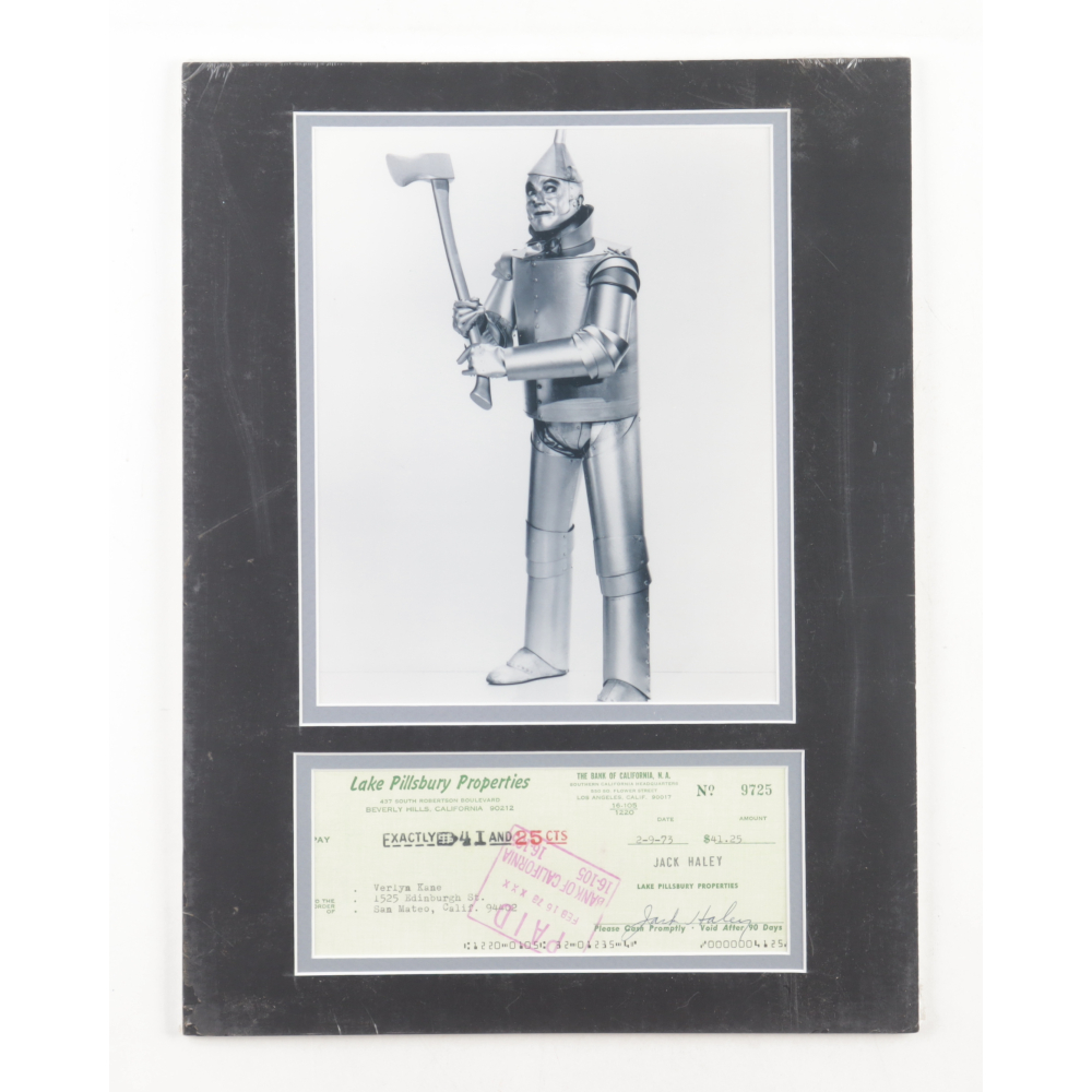 Jack Haley Signed "The Wizard of Oz" 12x16 Custom Matted Personal Bank ...