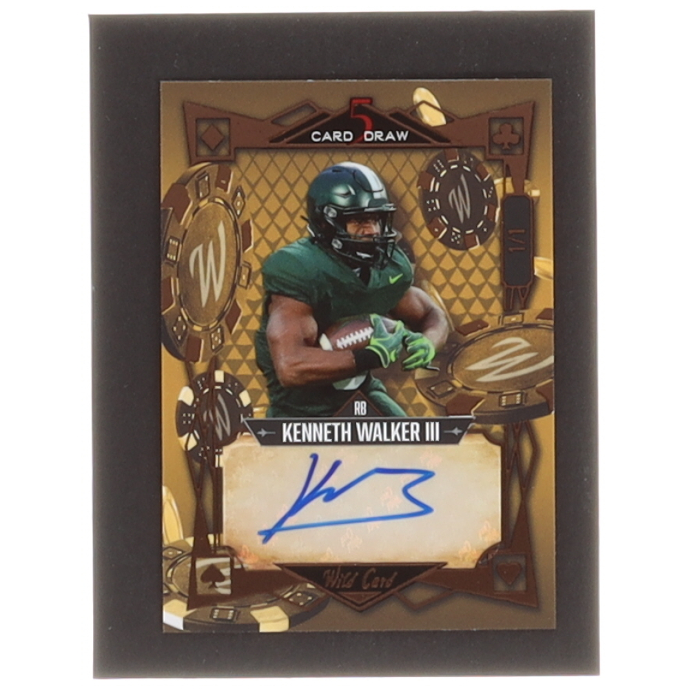 Kenneth Walker III 2022 Wild Card Five Card Draw Modern Tan #5CDMP29 #1 ...