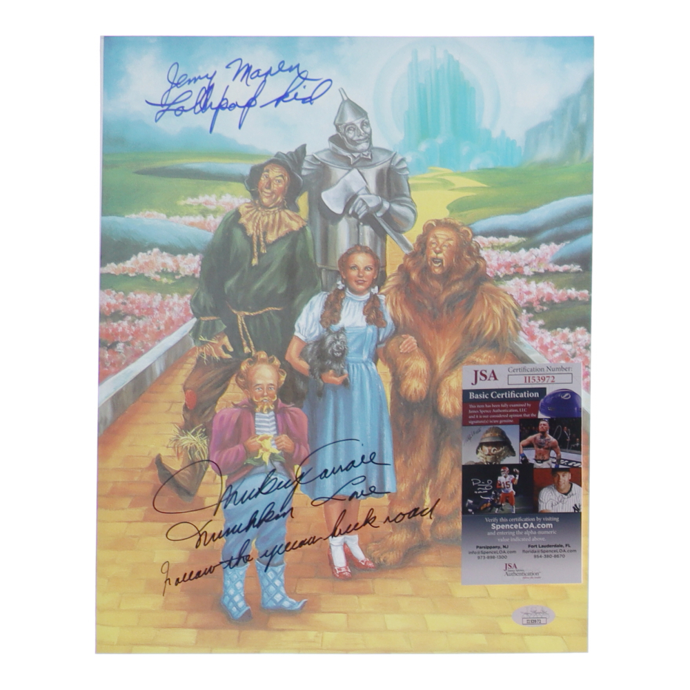 Jerry Maren, Karl Slover & Mickey Carroll Signed "Wizard of Oz" 11x14 ...