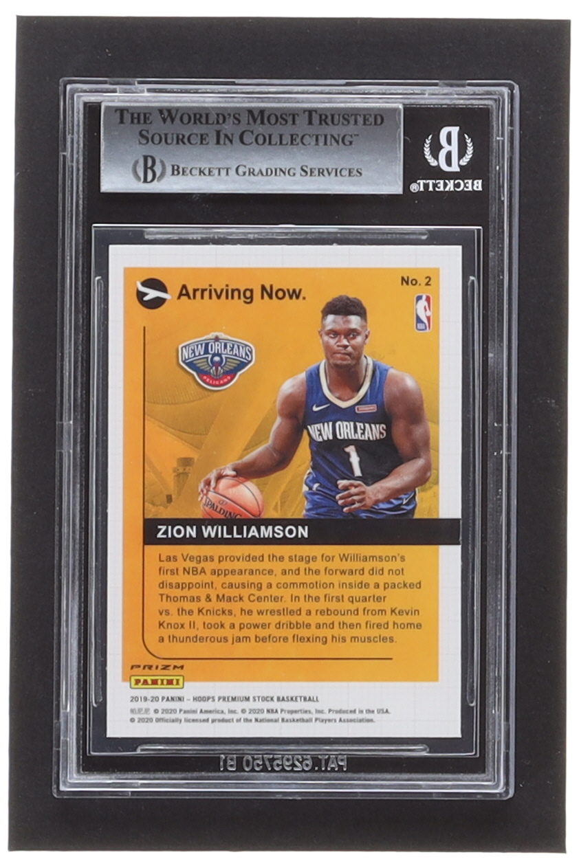 Zion Williamson 2019-20 Hoops Premium Stock Arriving Now Holo #2 RC (BGS 8.5) | Pristine Auction