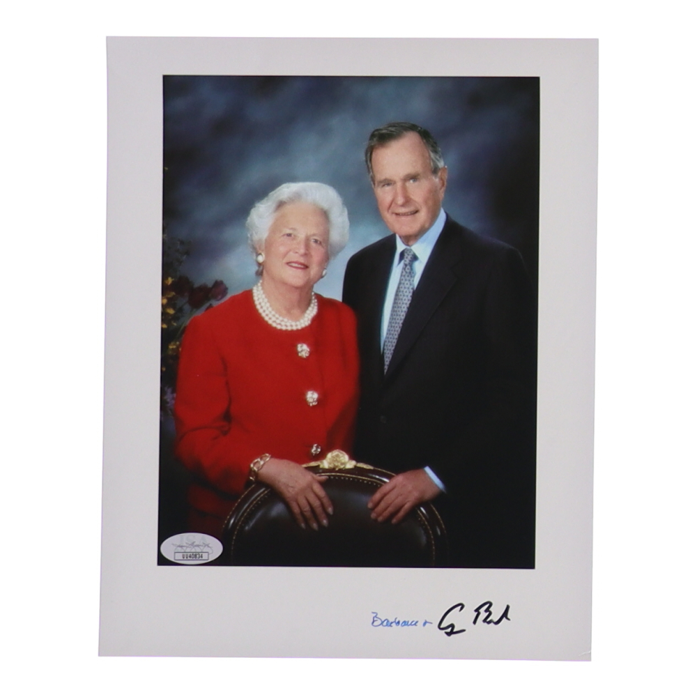 George H. W. Bush & Barbara Bush Signed 8x10 Photo (JSA) | Pristine Auction