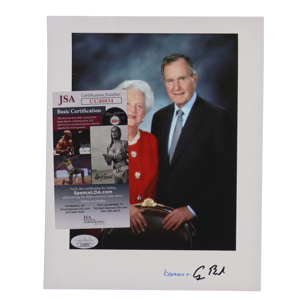 George H. W. Bush & Barbara Bush Signed 8x10 Photo (JSA) | Pristine Auction