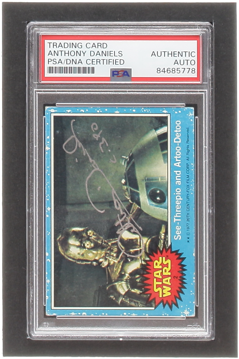 Anthony Daniels Signed C-3PO and R2-D2 1977 Topps Star Wars #2 ...