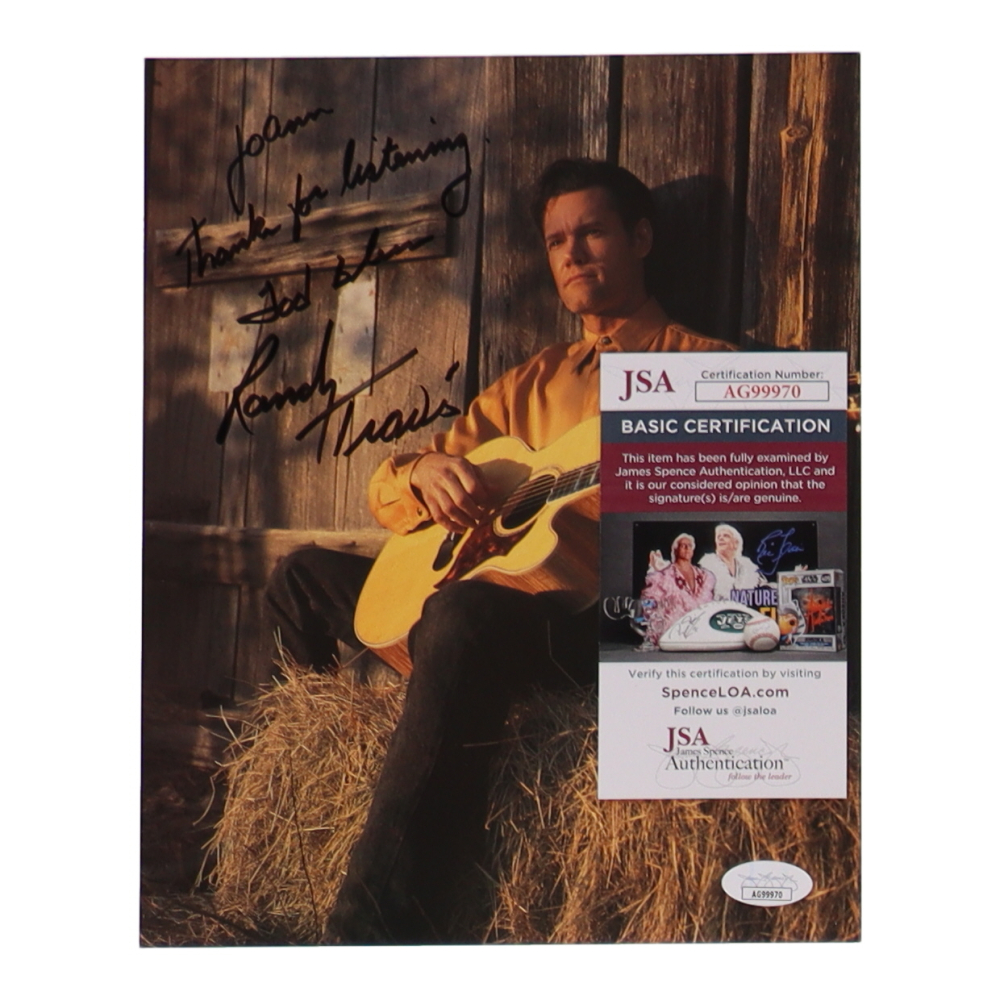 Randy Travis Signed 8x10 Photo Inscribed "Thanks For Listening" & "God ...