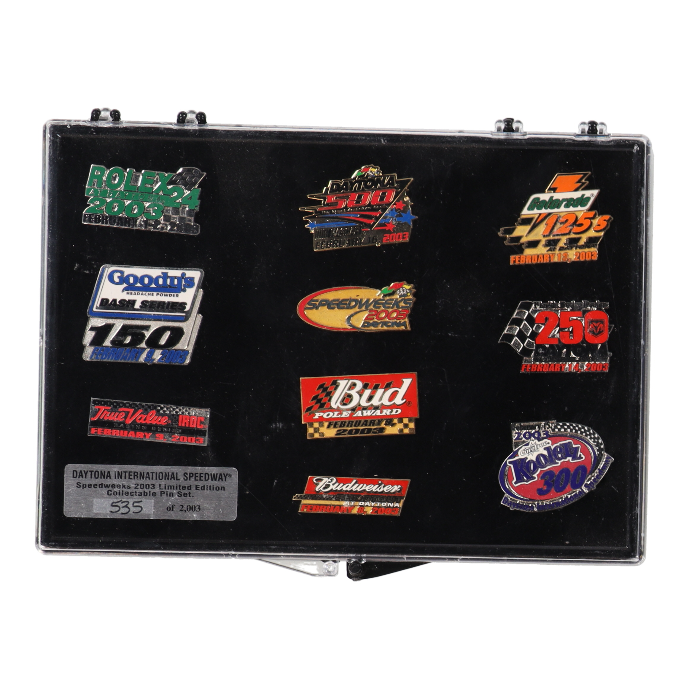 Daytona International LE NASCAR Commemorative Set of (11) Pins With ...
