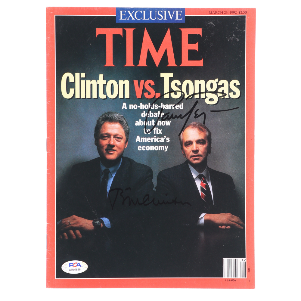 Bill Clinton & Paul Tsongas Signed 1992 Time Magazine (PSA) | Pristine ...