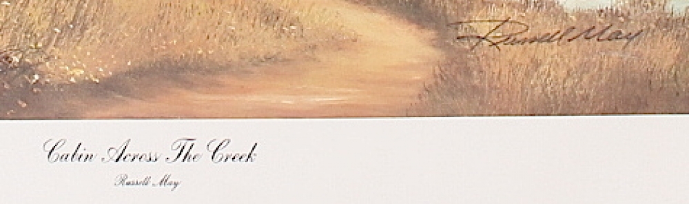 Russell May Signed "Cabin Across the Creek" 1975 17x22 Lithograph (PA ...