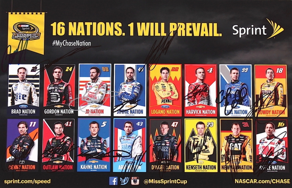NASCAR 2014 "Chase for the Cup" 17" x 11" Photo Signed by (16) with ...