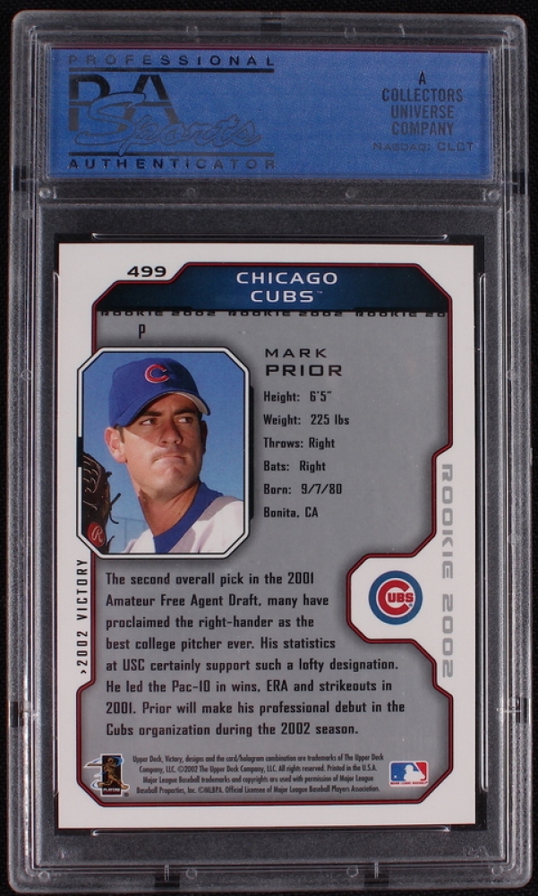 Mark Prior 2002 Upper Deck Victory #499 RC (PSA 10) | Pristine Auction