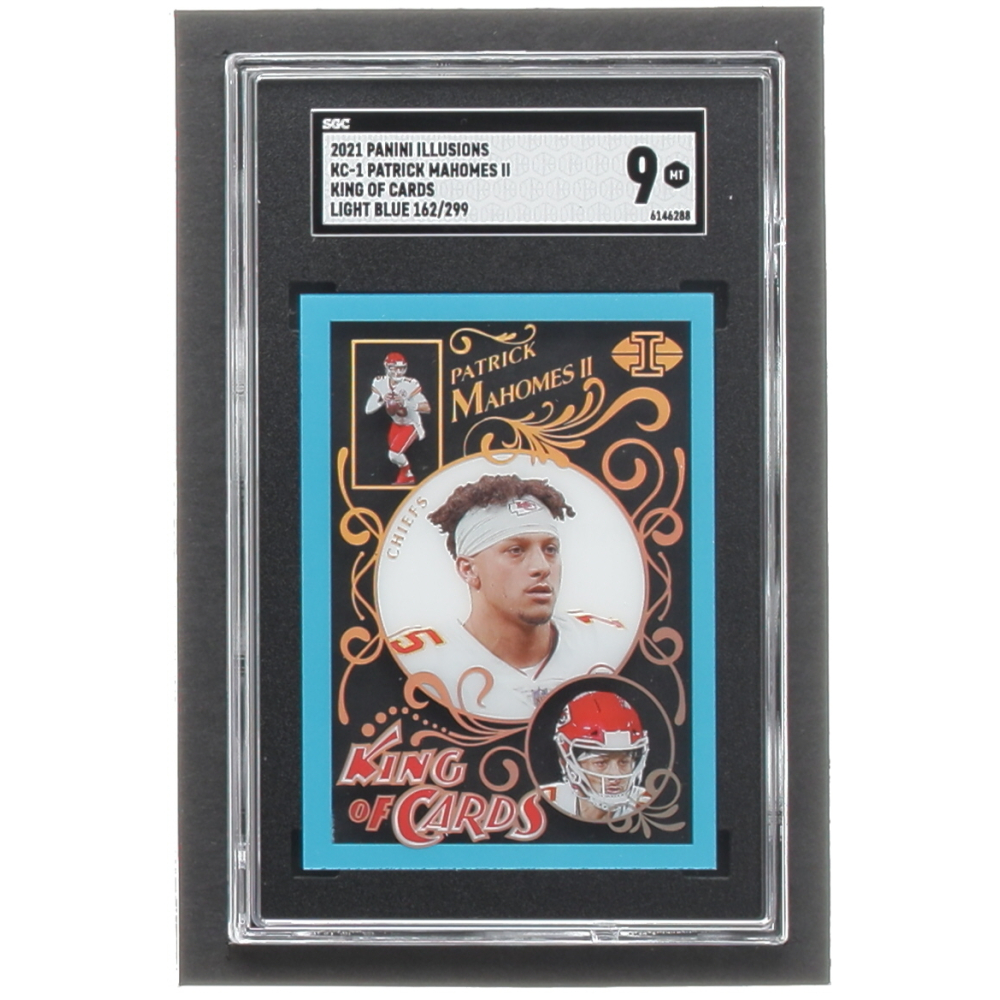 Patrick Mahomes II 2021 Panini Illusions King of Cards Light Blue #1 ...