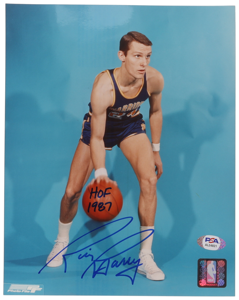 Rick Barry Signed Warriors 8x10 Photo Inscribed "HOF 1987" (PSA ...
